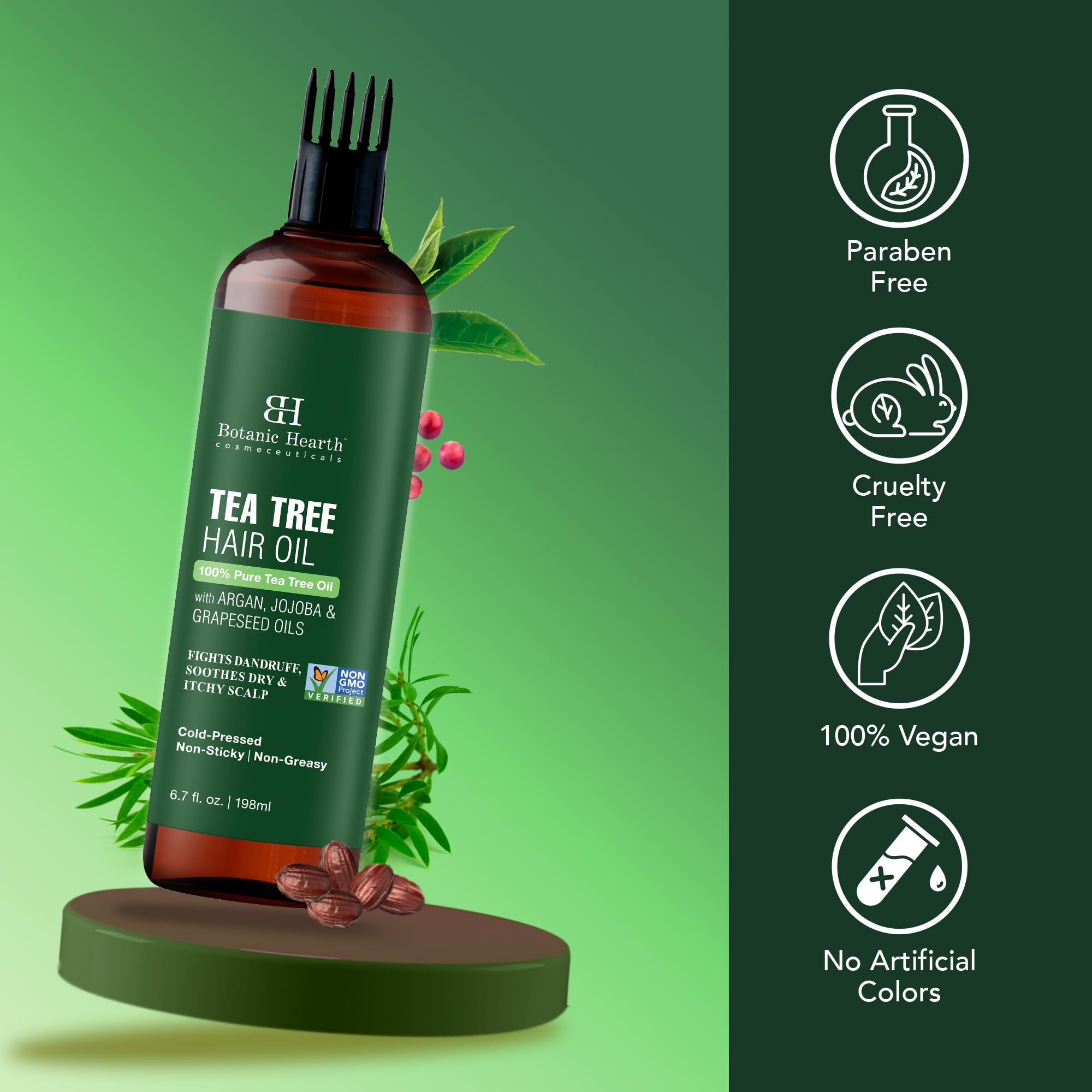 Tea Tree Hair Oil with Argan & Grapeseed Oils | 6.7 fl oz – Botanic Hearth