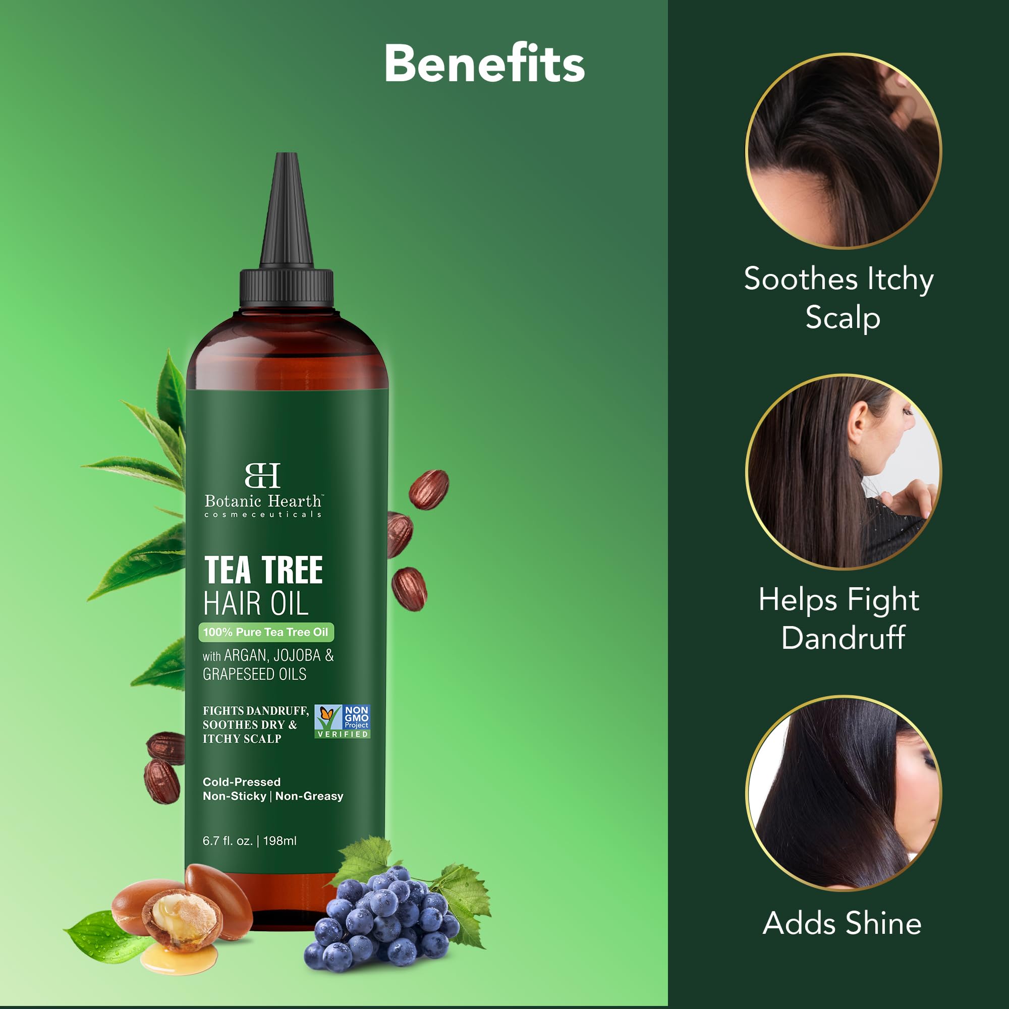 Tea Tree Hair Oil with Argan & Grapeseed Oils | 6.7 fl oz – Botanic Hearth