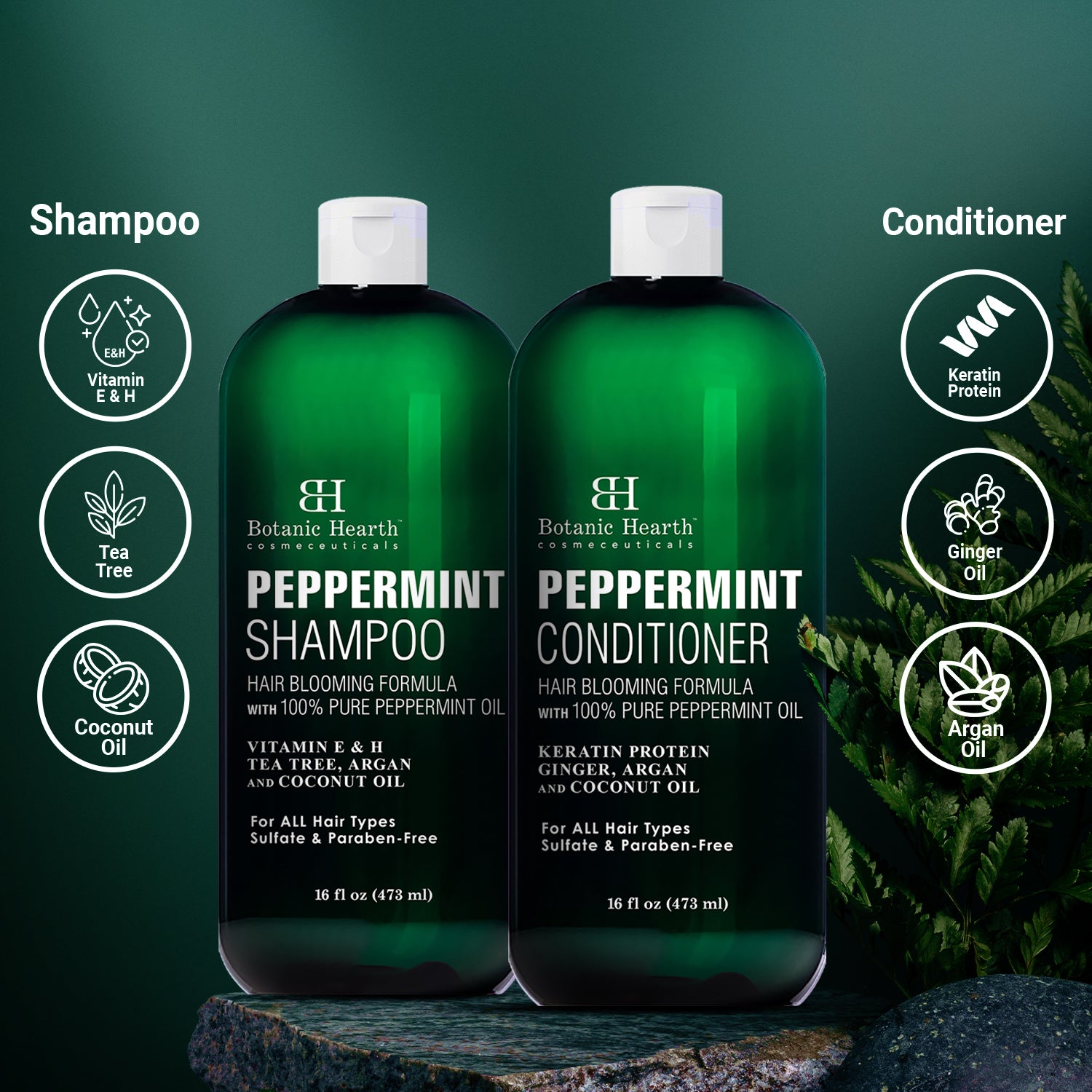 BH Peppermint Oil Womens Shampoo and Conditioner Set – Botanic Hearth