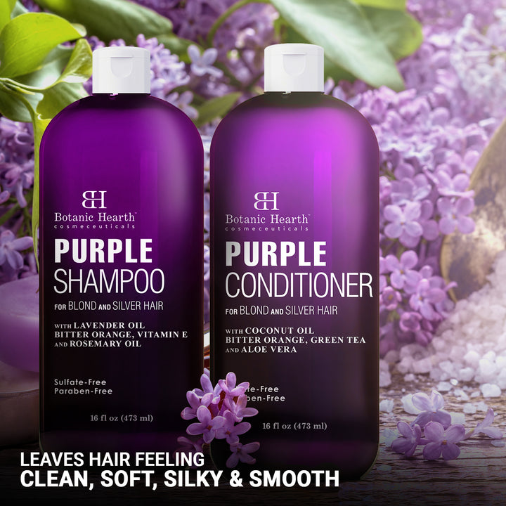 Purple Shampoo And Conditioner Set Protect Hair Color Botanic Hearth
